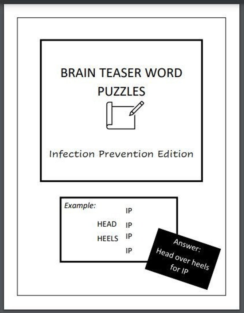 Infection Prevention Word Puzzle Rebus Brain Teaser Game - Etsy