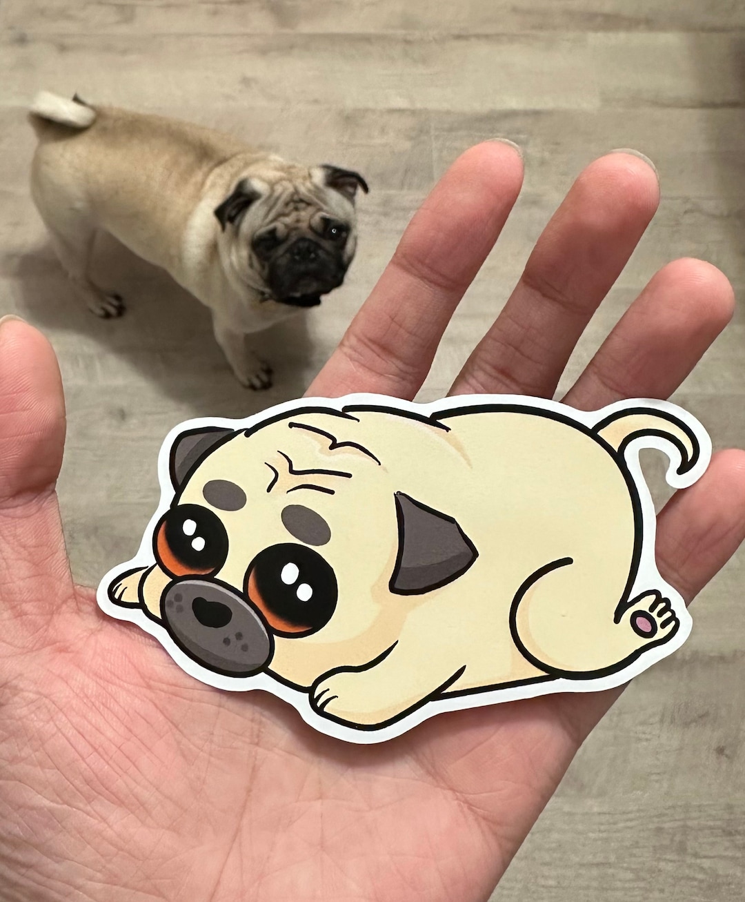 Lazy Pug Sticker | Pug Lover | Die Cast Sticker | Laptop Sticker ...