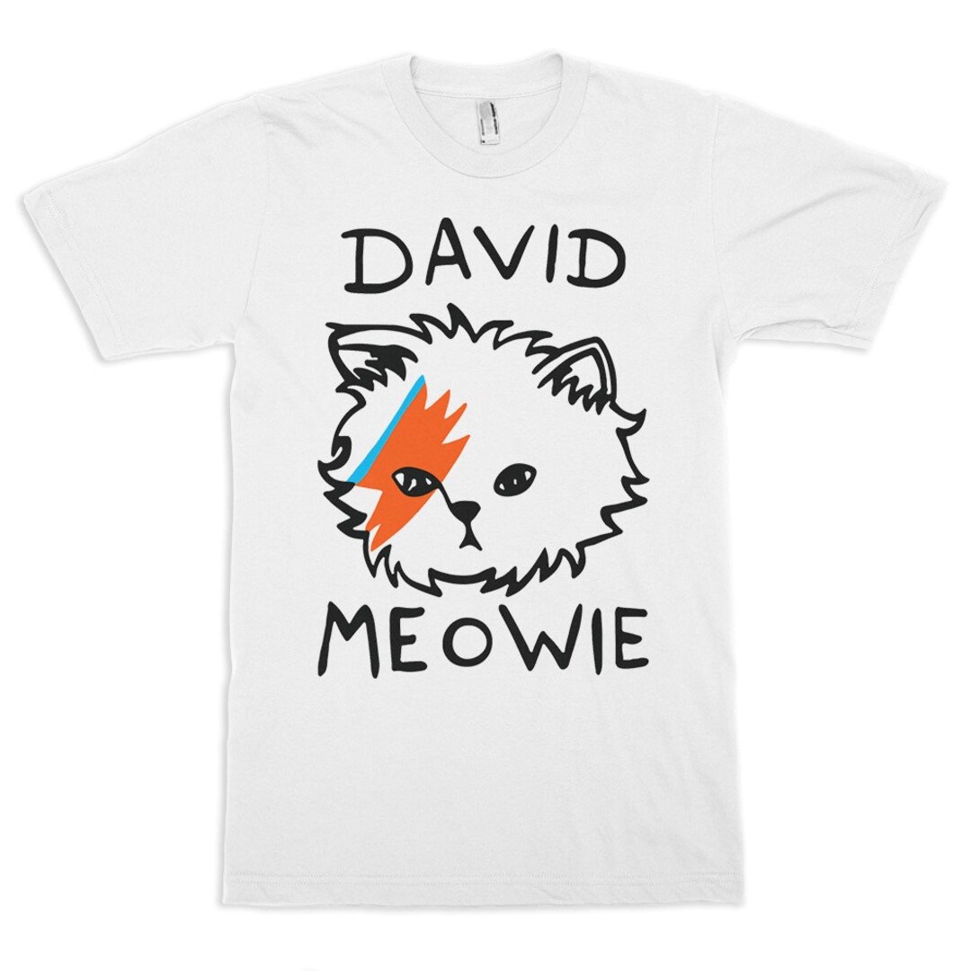 David Meowie Funny Cat T-shirt, David Bowie Shirt, Men's Women's Sizes ...