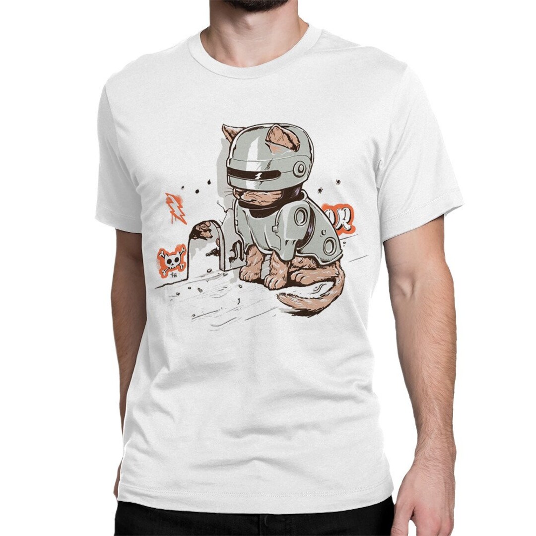 Cat Robocop Funny T-shirt, Men's Women's Sizes (dmm-078) - Etsy