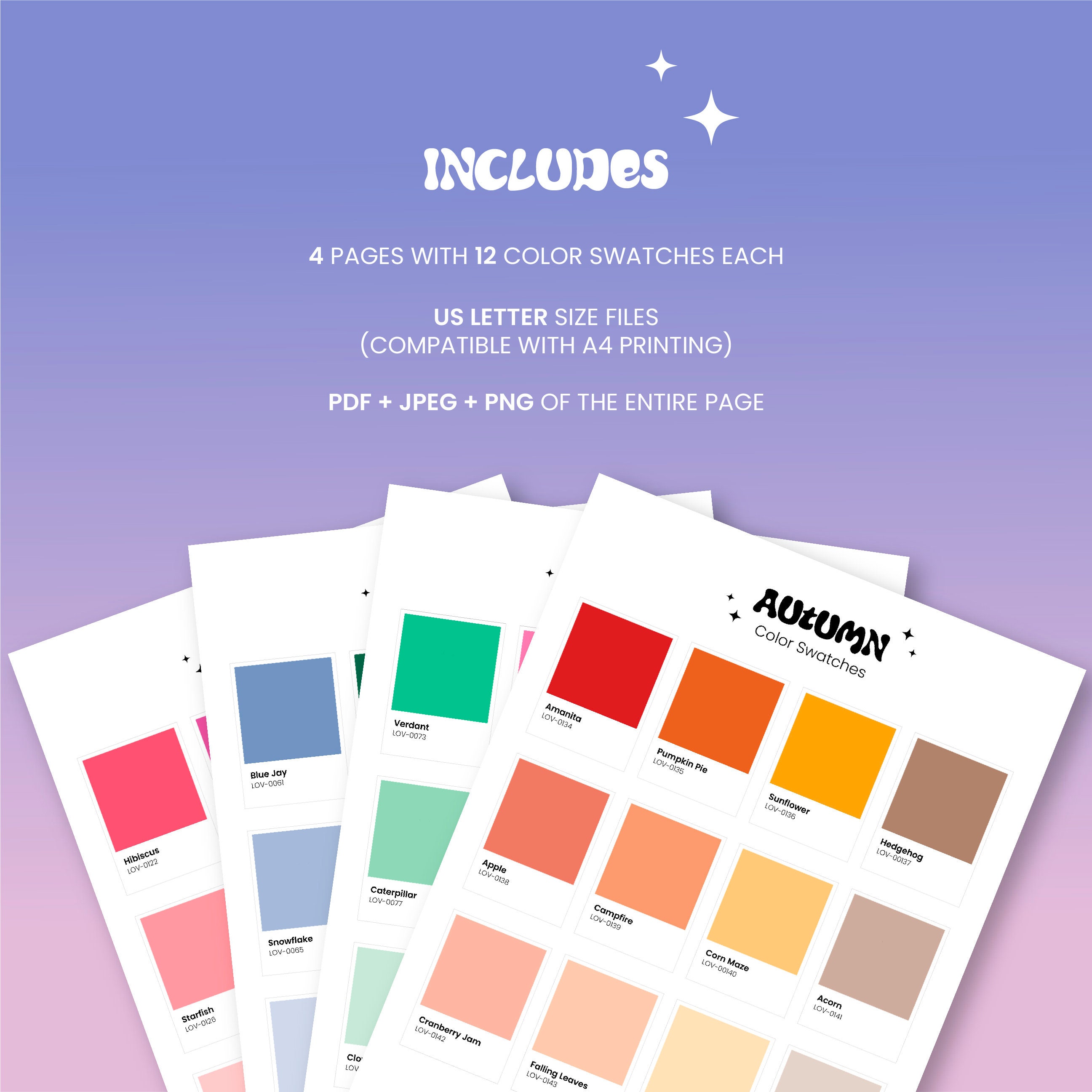 Printable Color Swatch Stickers 4 Seasons Bundle Digital - Etsy