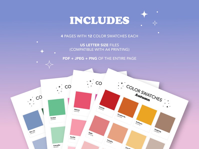 Printable Color Swatch Stickers 4 Seasons Bundle Digital - Etsy