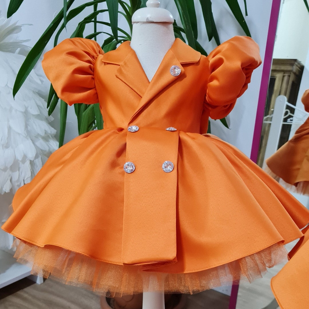 Cinnamon Dress Orange Green Pink and Blue Satin Ball Gown - Etsy