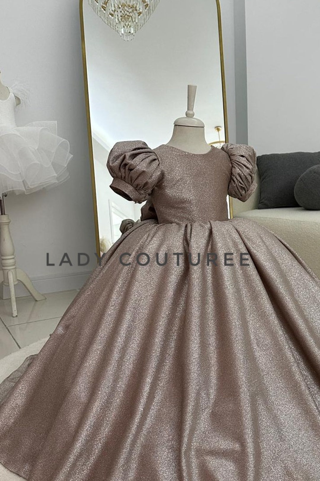 Gold Shiny Pageant Dress, Princess Dress, Ball Gown - Etsy