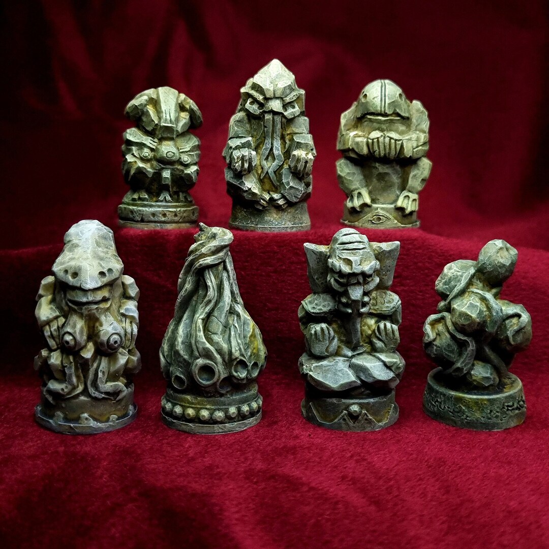 Great Old Ones Totem Set, Green Stone. H.P. Lovecraft Handmade ...