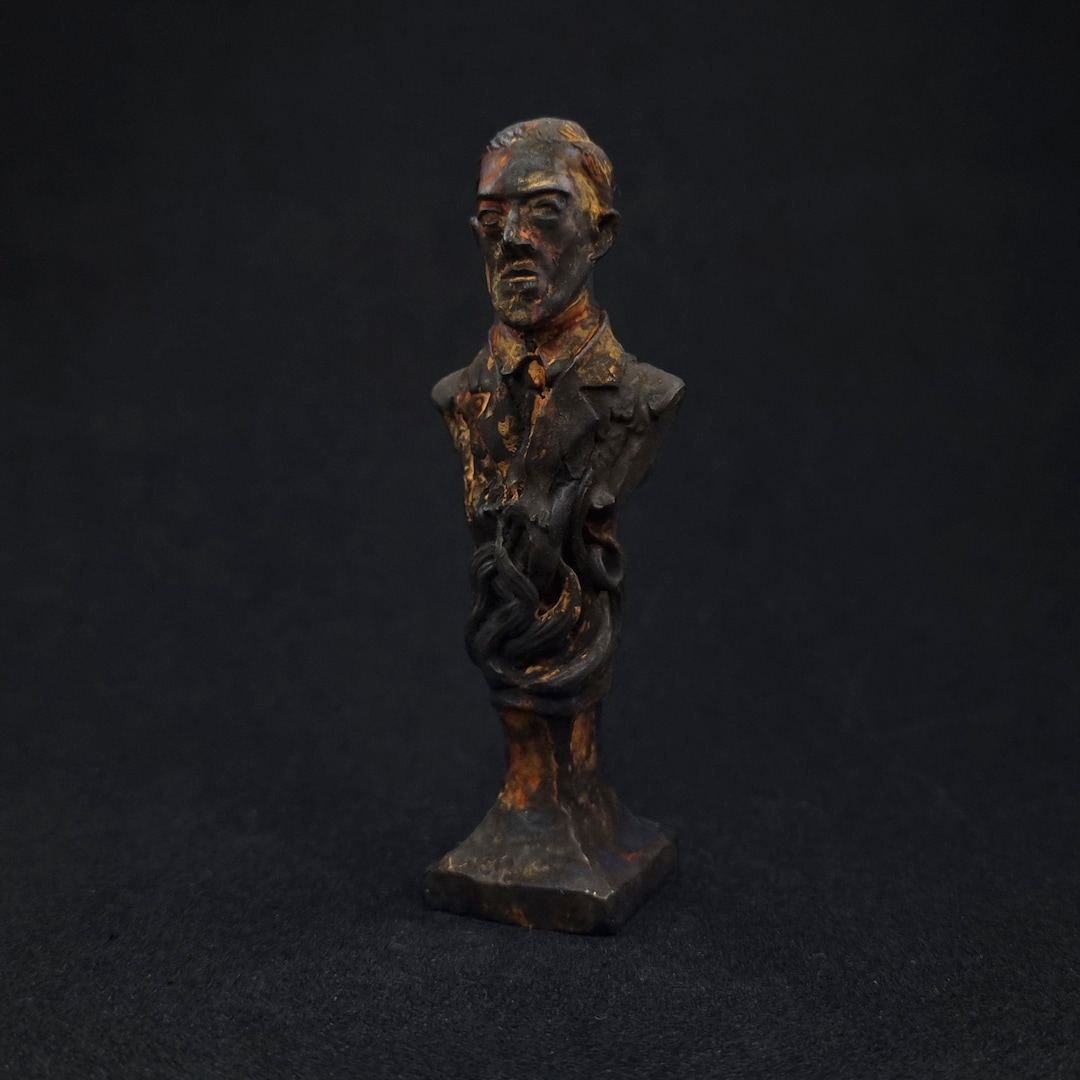 H.P. Lovecraft Mini Bust Rusty Iron. Handmade Collectible Figure ...
