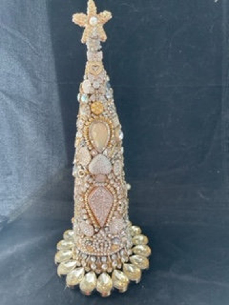 Gold Tone Rhinestone Encrusted Table Top Tree - Etsy