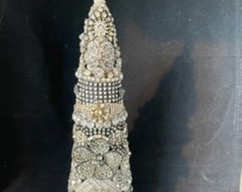 Gold Tone Rhinestone Encrusted Table Top Tree - Etsy