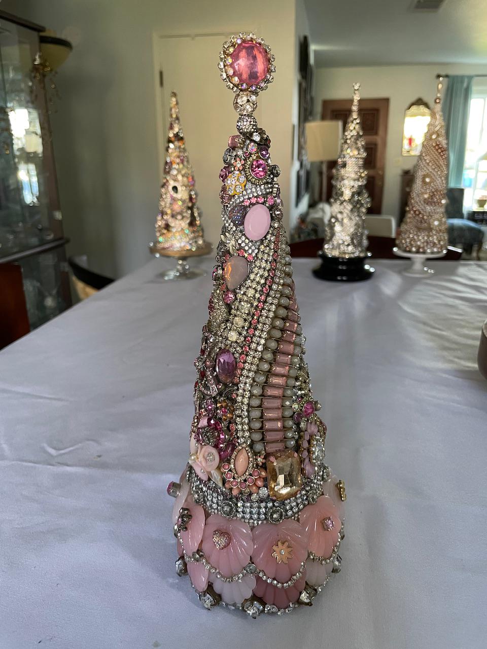 Pink and Silver Rhinestone and Contemporary Jewelry Tree - Etsy