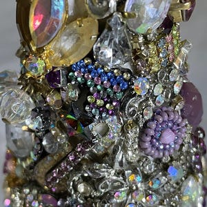 Iridescent Rhinestones With Purple Jewel Accented Cone Tree - Etsy