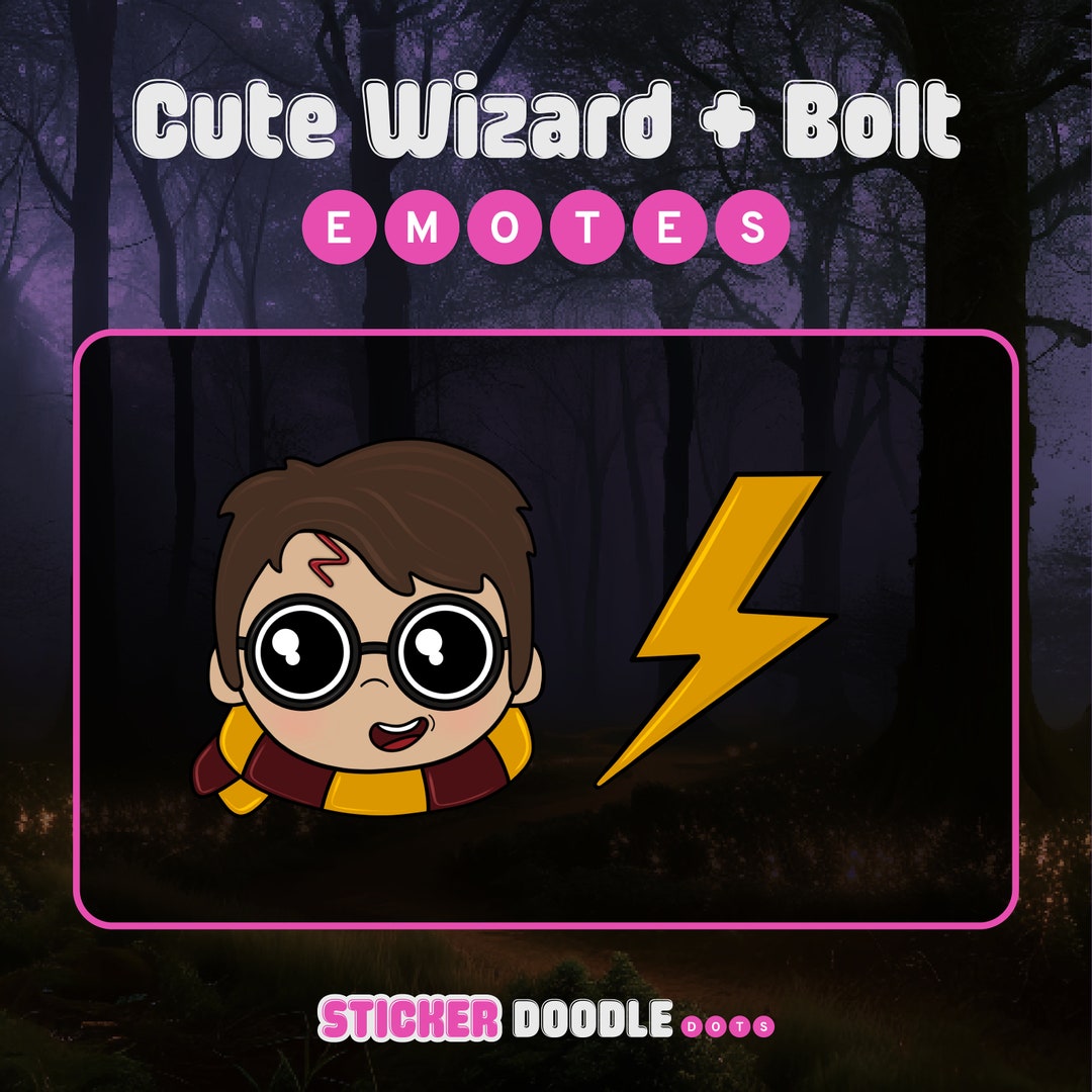 Cute Wizard Boy Emote FREE Lightning Bolt Badge or Emote Wizard & Magic ...