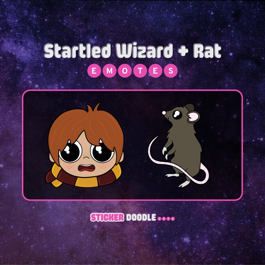 Startled Wizard Boy & Rat Emotes for Twitch and Discord - Etsy
