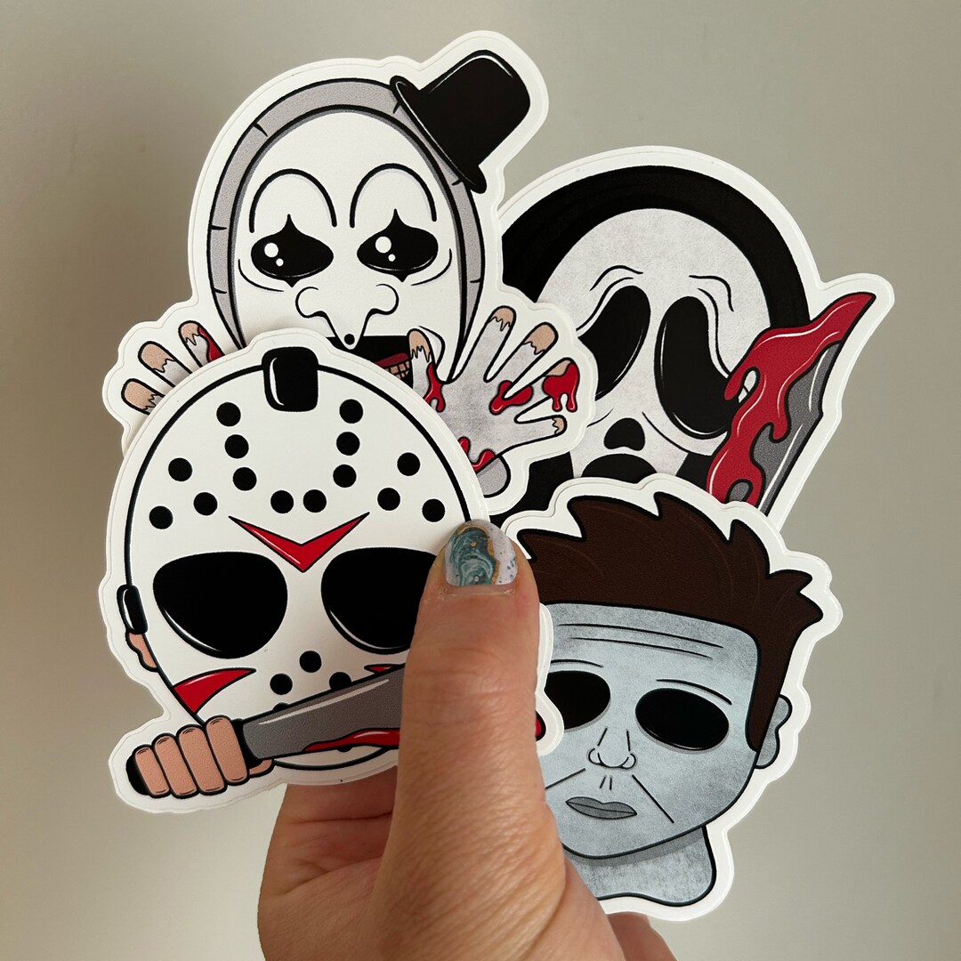 80s Horror Slasher Stickers: Halloween Matte Die Cuts - 4 PACK - Etsy