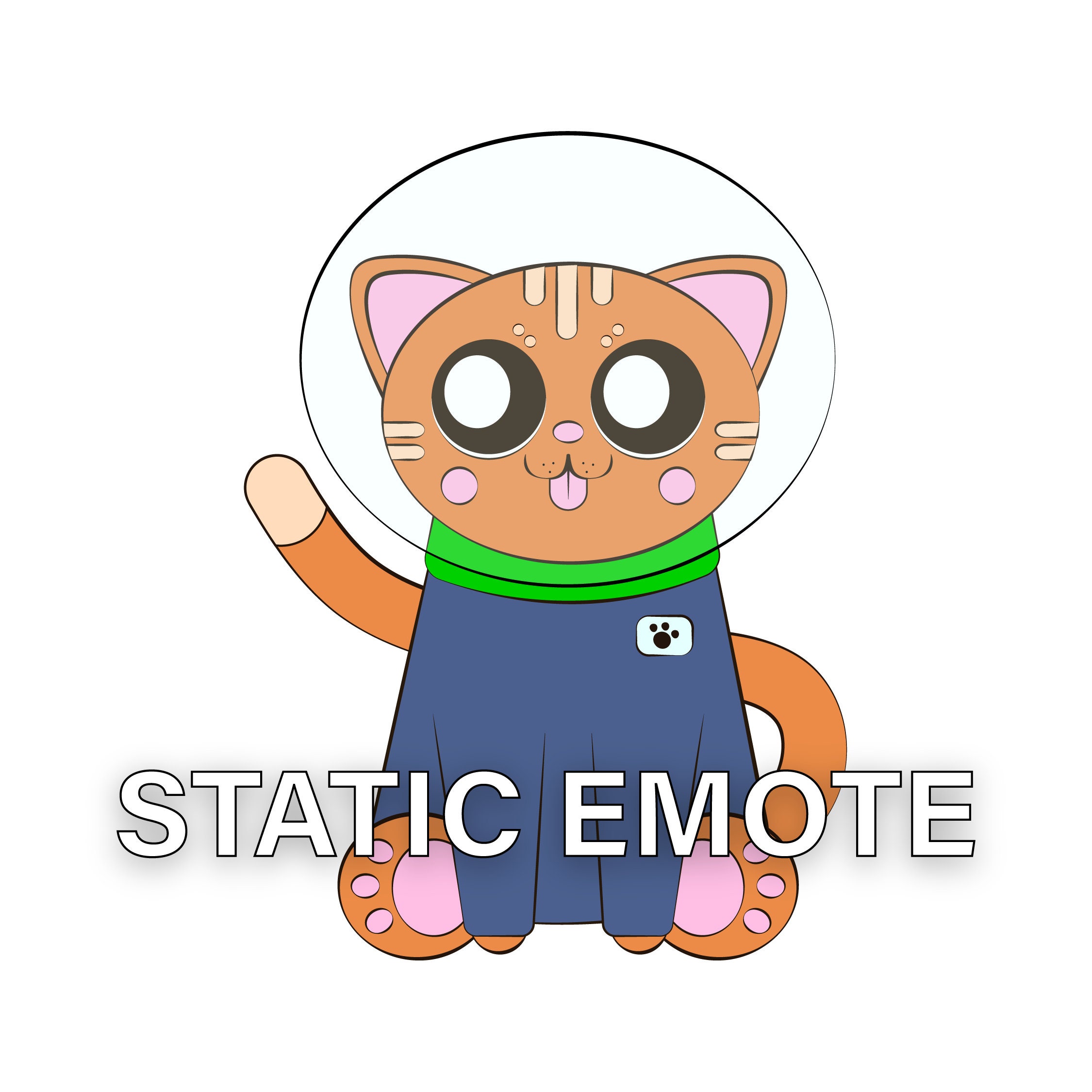 Cute Space Cat Static Cute Cat Emote for Twitch and Discord - Etsy
