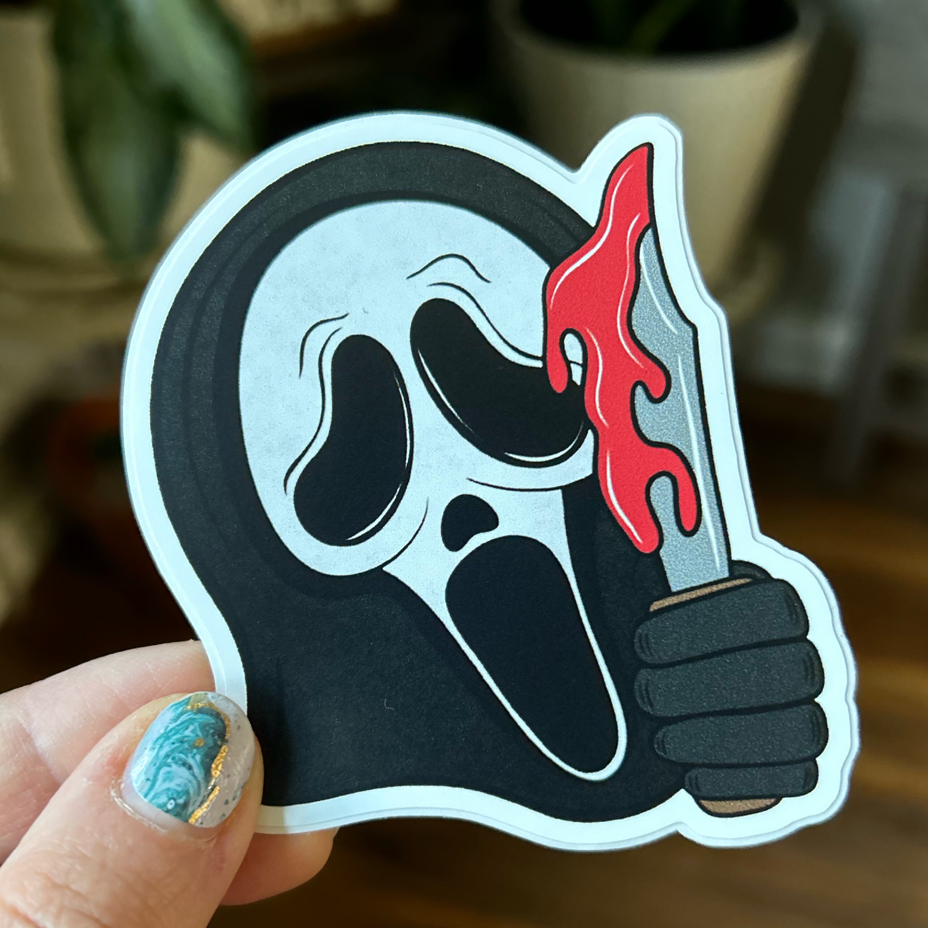 Ghost Mask Slasher Die Cut Sticker | 3 Inch Matte Horror Halloween ...