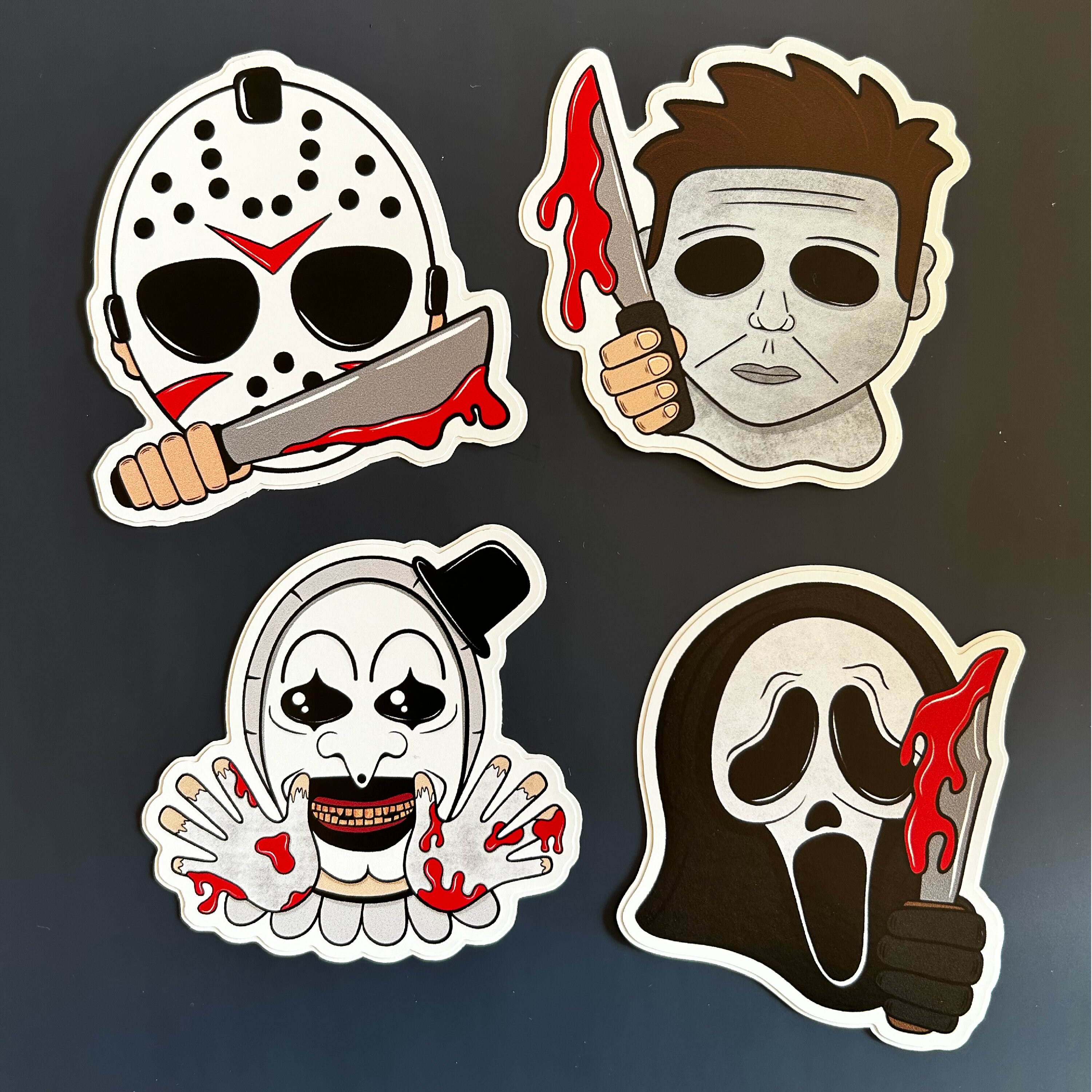 80s Horror Slasher Stickers: Halloween Matte Die Cuts - 4 PACK - Etsy