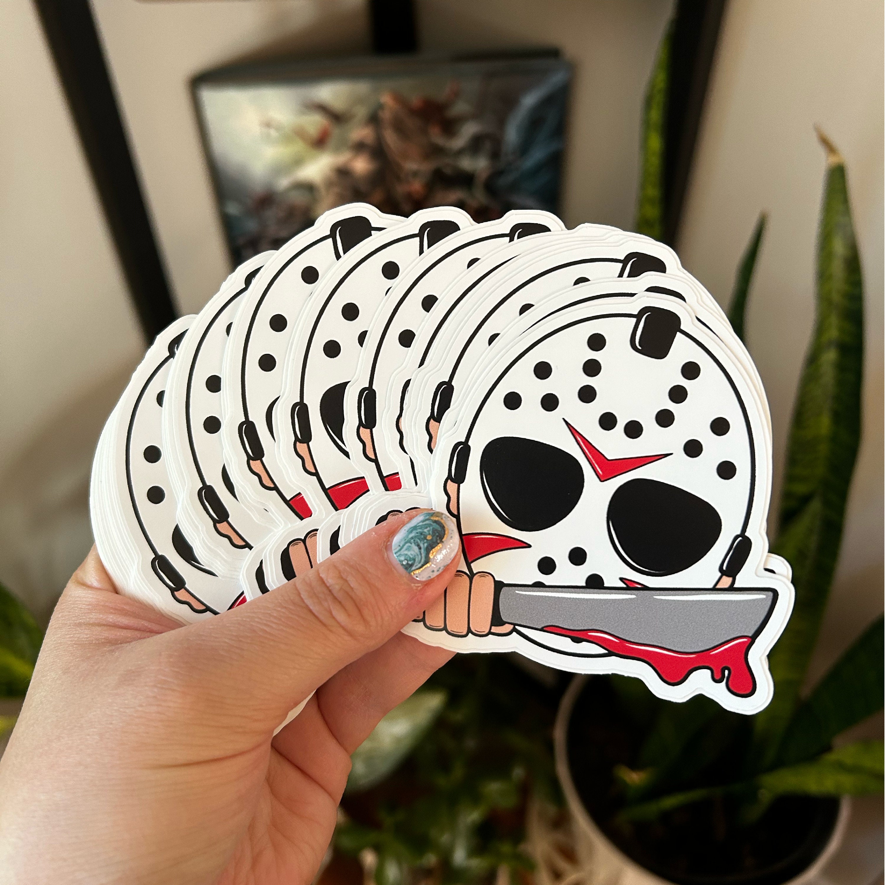 Hockey Mask Slasher Die Cut Sticker 3 Inch Matte Horror Halloween ...