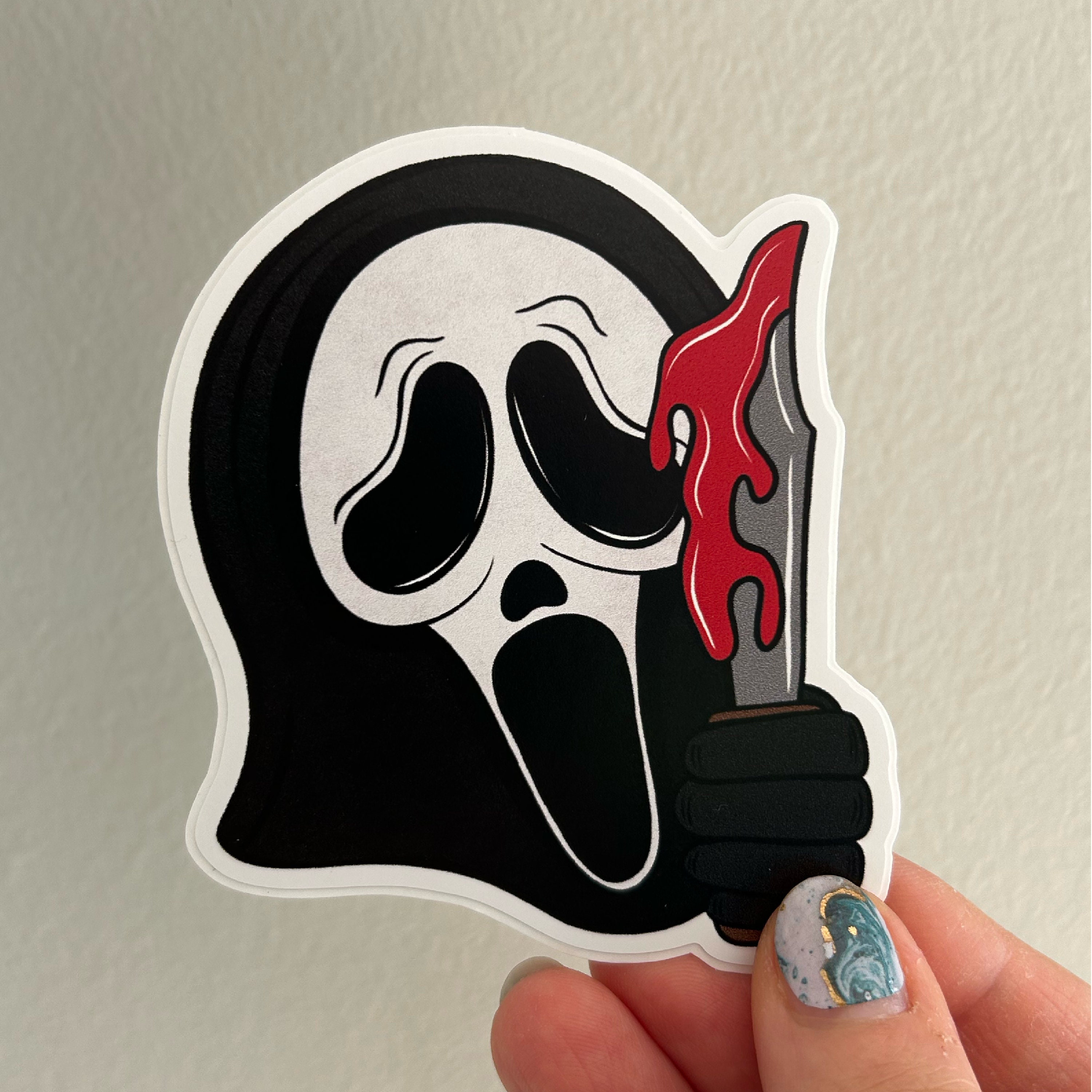 Ghost Mask Slasher Die Cut Sticker | 3 Inch Matte Horror Halloween ...