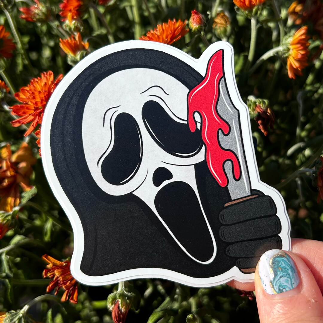 Ghost Mask Slasher Die Cut Sticker | 3 Inch Matte Horror Halloween ...