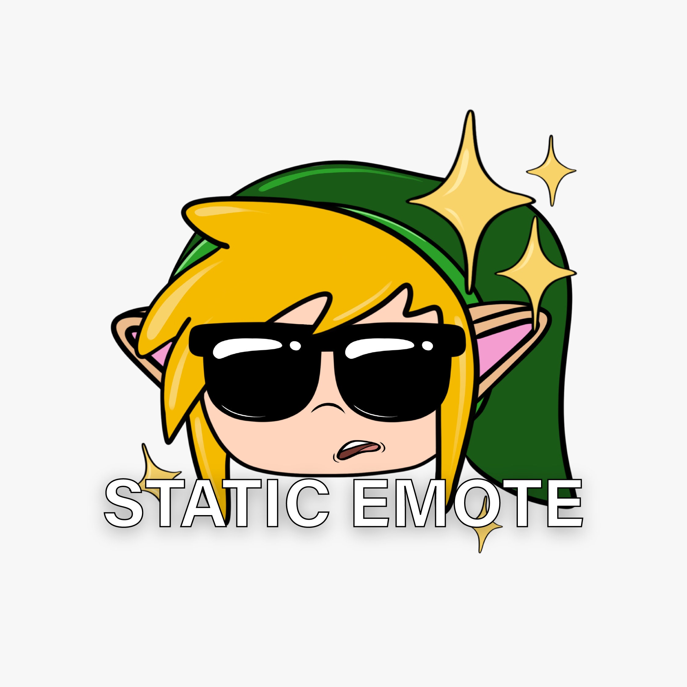 Zelda Inspired Cool Sunglasses Emote Static Cool Sunglasses Anime Emote For Twitch And Discord Etsy