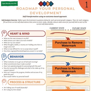 Roadmap Your Personal Development - Editable and Printable PDF to ...