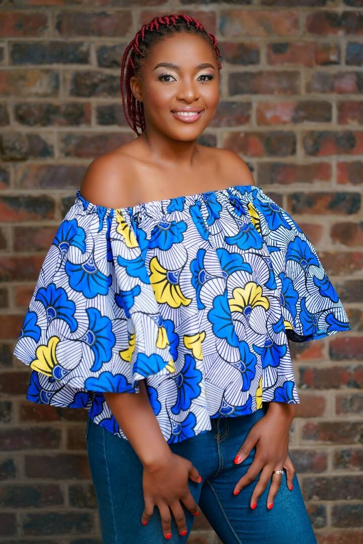 African Print off the Shoulder Puff Sleeve Top - Etsy