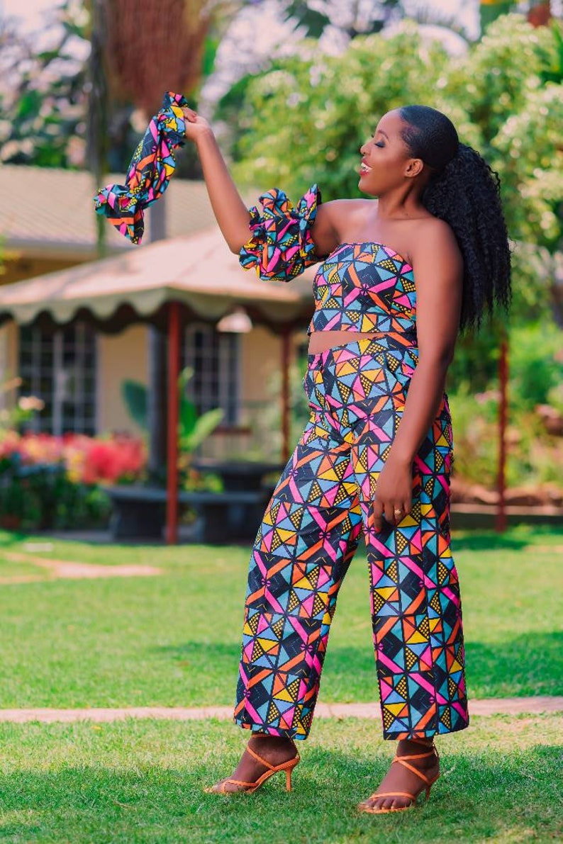African Print Two Piece Outfit - Etsy