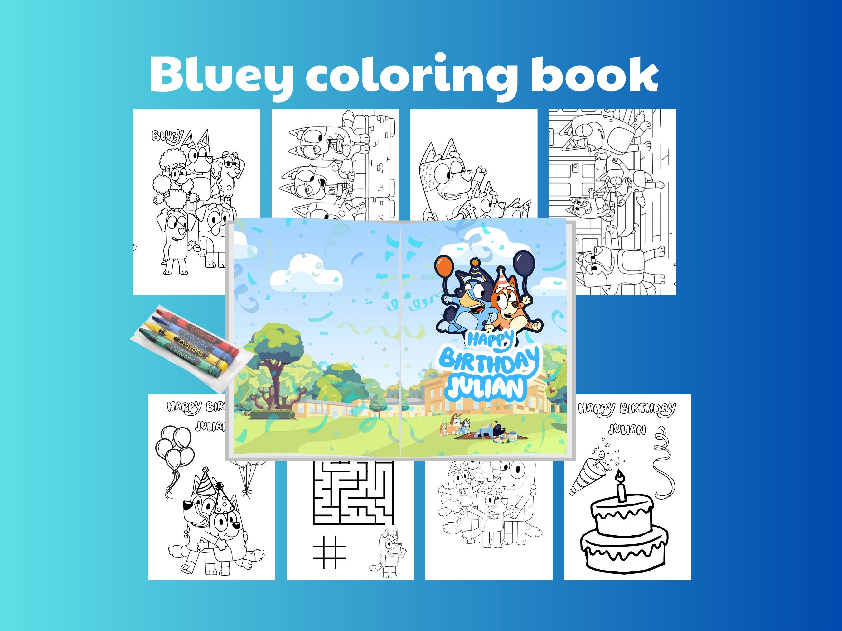 Bluey Coloring Book - Etsy