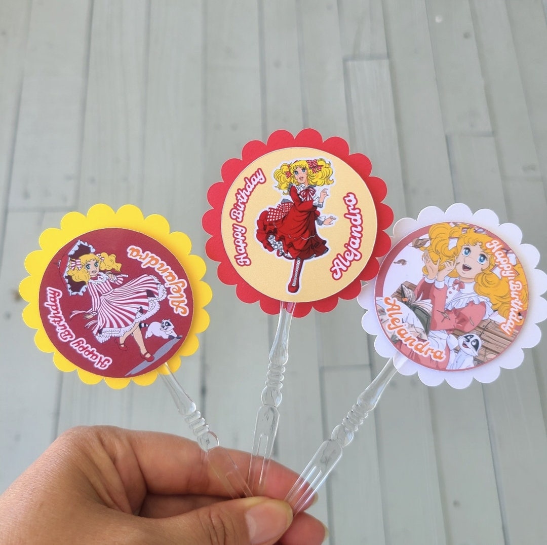Candy Candy Cupcake Topper, 12 Toppers - Etsy