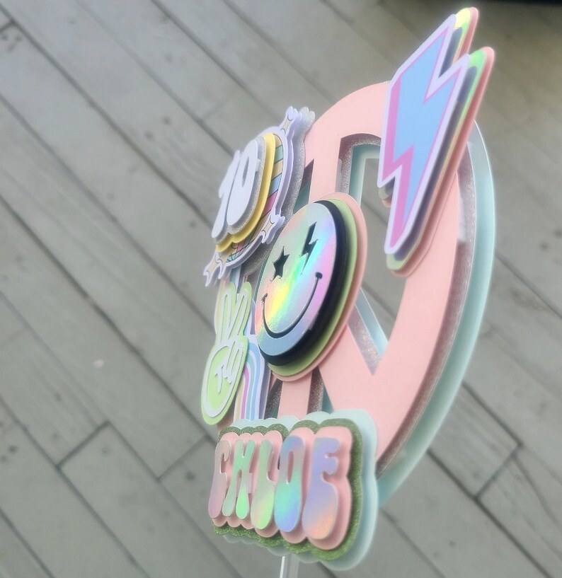 Pastel Groovy Cake Topper, Preppy, Retro - Etsy