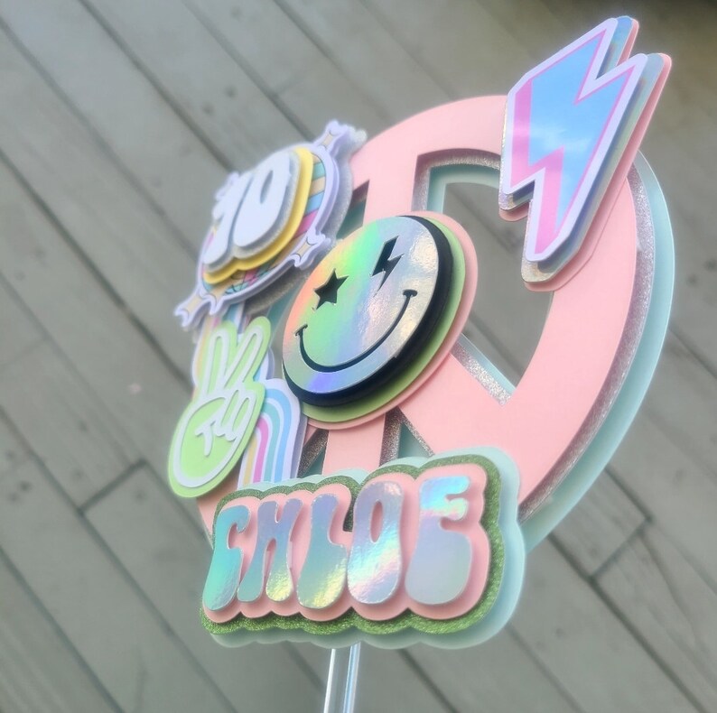 Pastel Groovy Cake Topper, Preppy, Retro - Etsy