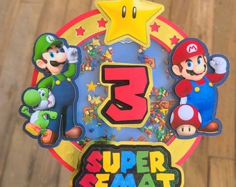 3D Mario Inspired Custom Cake Topper - Etsy