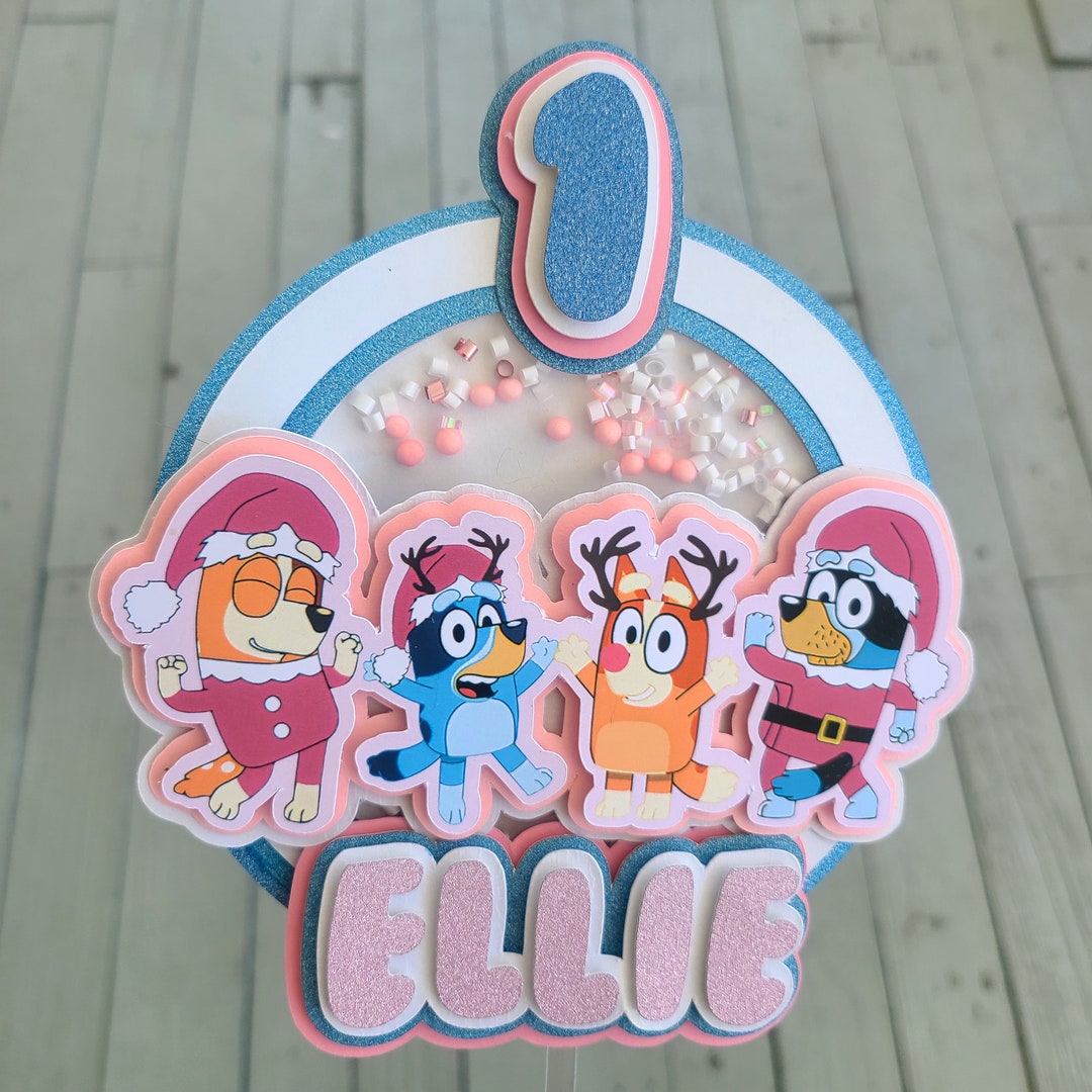 Christmas Bluey Cake Topper - Etsy