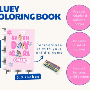 Bluey Coloring Book, Pink - Etsy