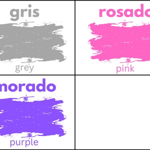 Bilingual Printable Color Flashcards | 11 Cards | Kids Learning Spanish ...