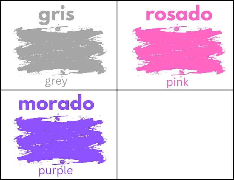 Bilingual Printable Color Flashcards | 11 Cards | Kids Learning Spanish ...