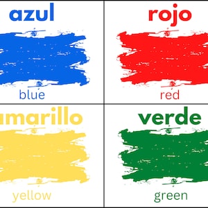 Bilingual Printable Color Flashcards | 11 Cards | Kids Learning Spanish ...