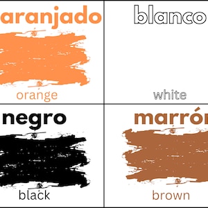 Bilingual Printable Color Flashcards | 11 Cards | Kids Learning Spanish ...