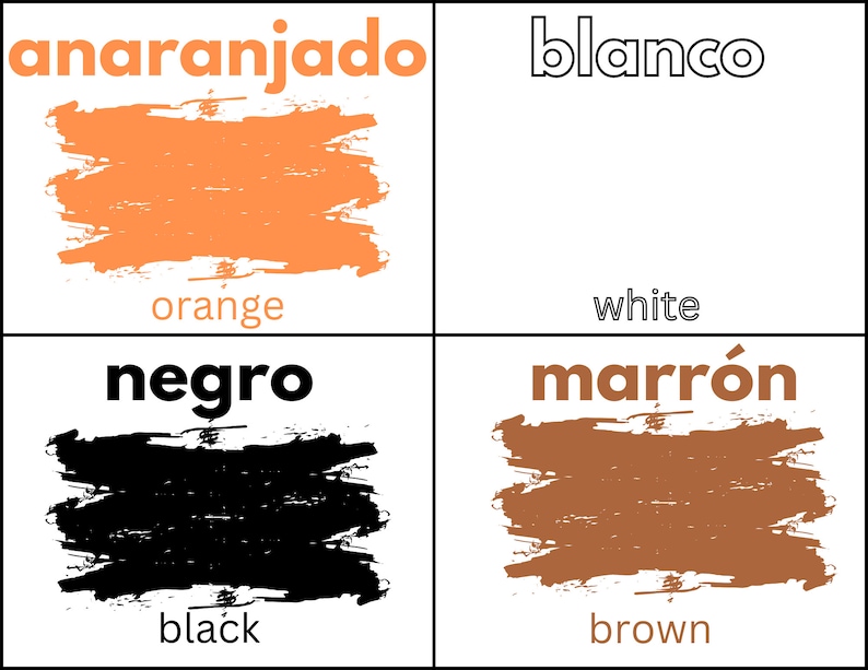 Bilingual Printable Color Flashcards | 11 Cards | Kids Learning Spanish ...