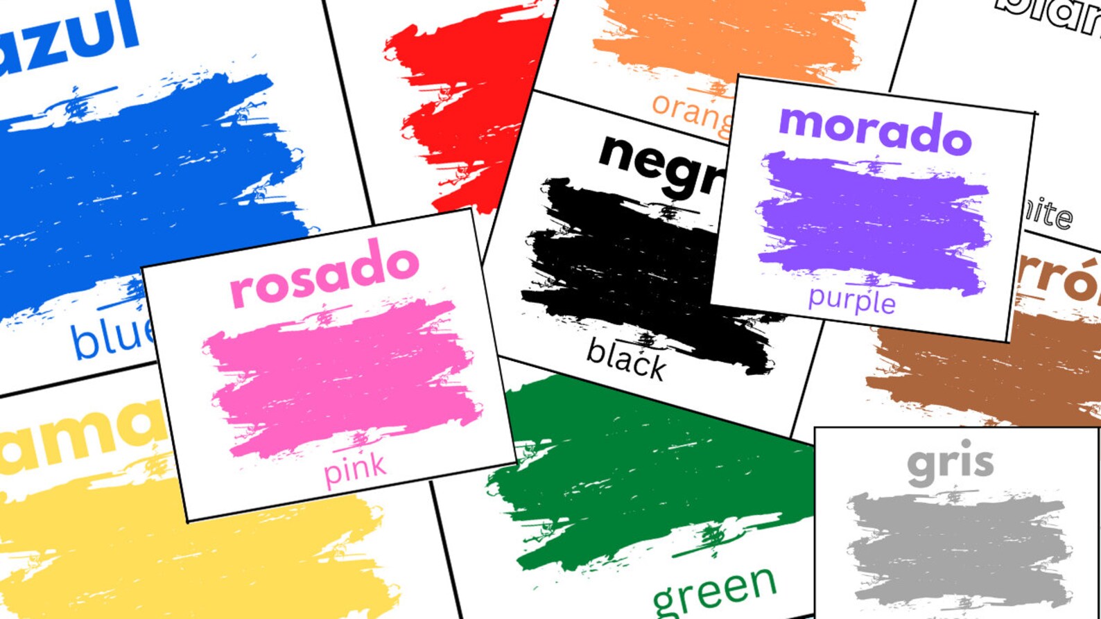 Bilingual Printable Color Flashcards | 11 Cards | Kids Learning Spanish ...