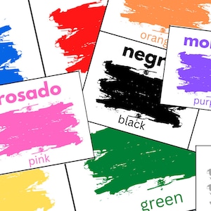 Bilingual Printable Color Flashcards | 11 Cards | Kids Learning Spanish ...