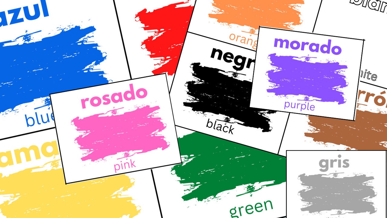 Bilingual Printable Color Flashcards | 11 Cards | Kids Learning Spanish ...