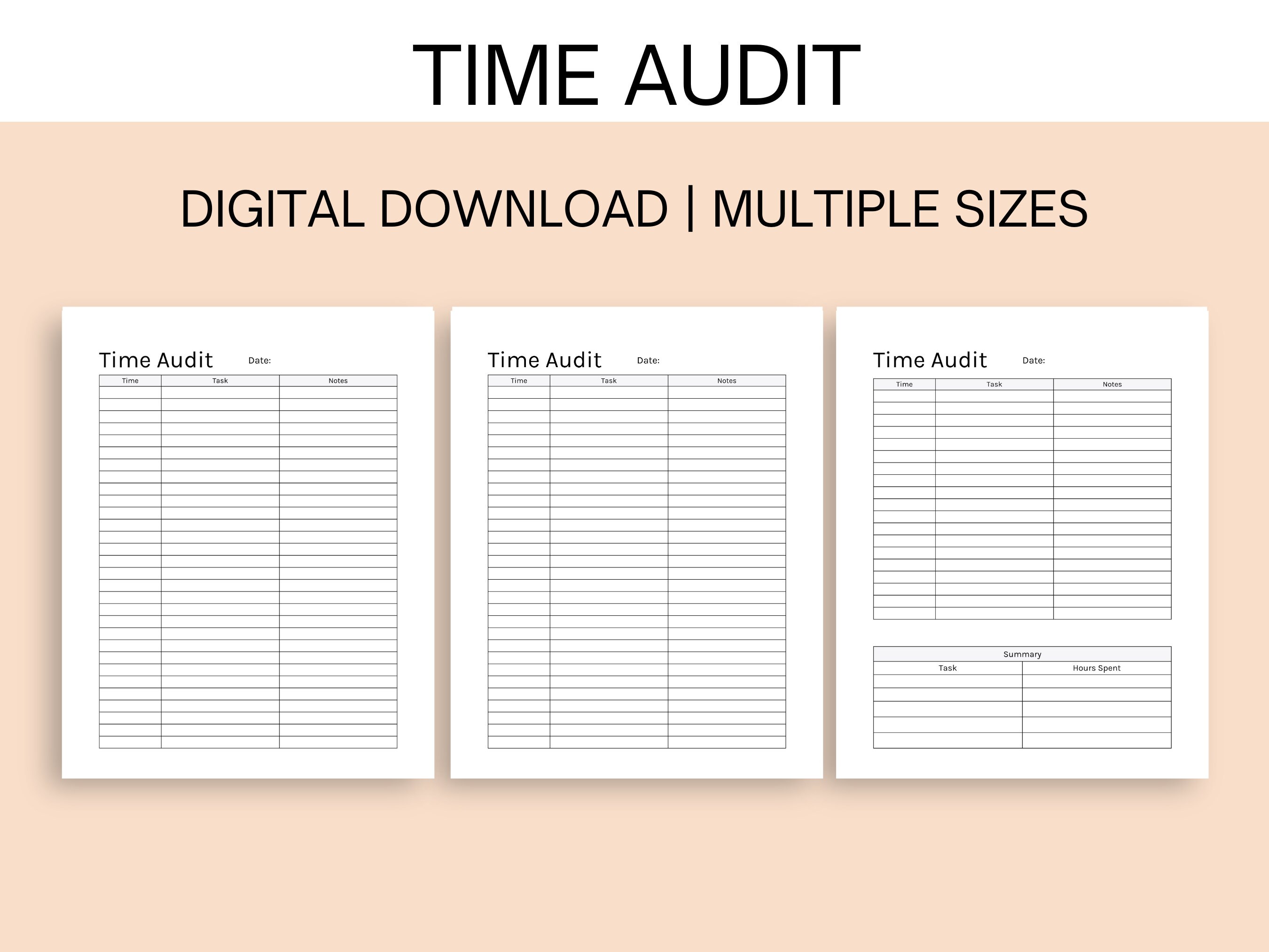 Time Tracker | Printable Time Tracker | Time Tracker Spreadsheet | Time ...