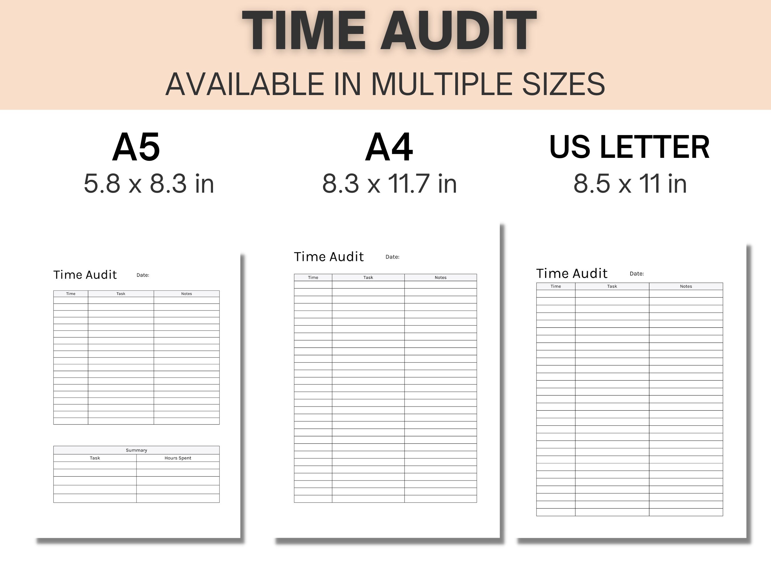 Time Tracker | Printable Time Tracker | Time Tracker Spreadsheet | Time ...