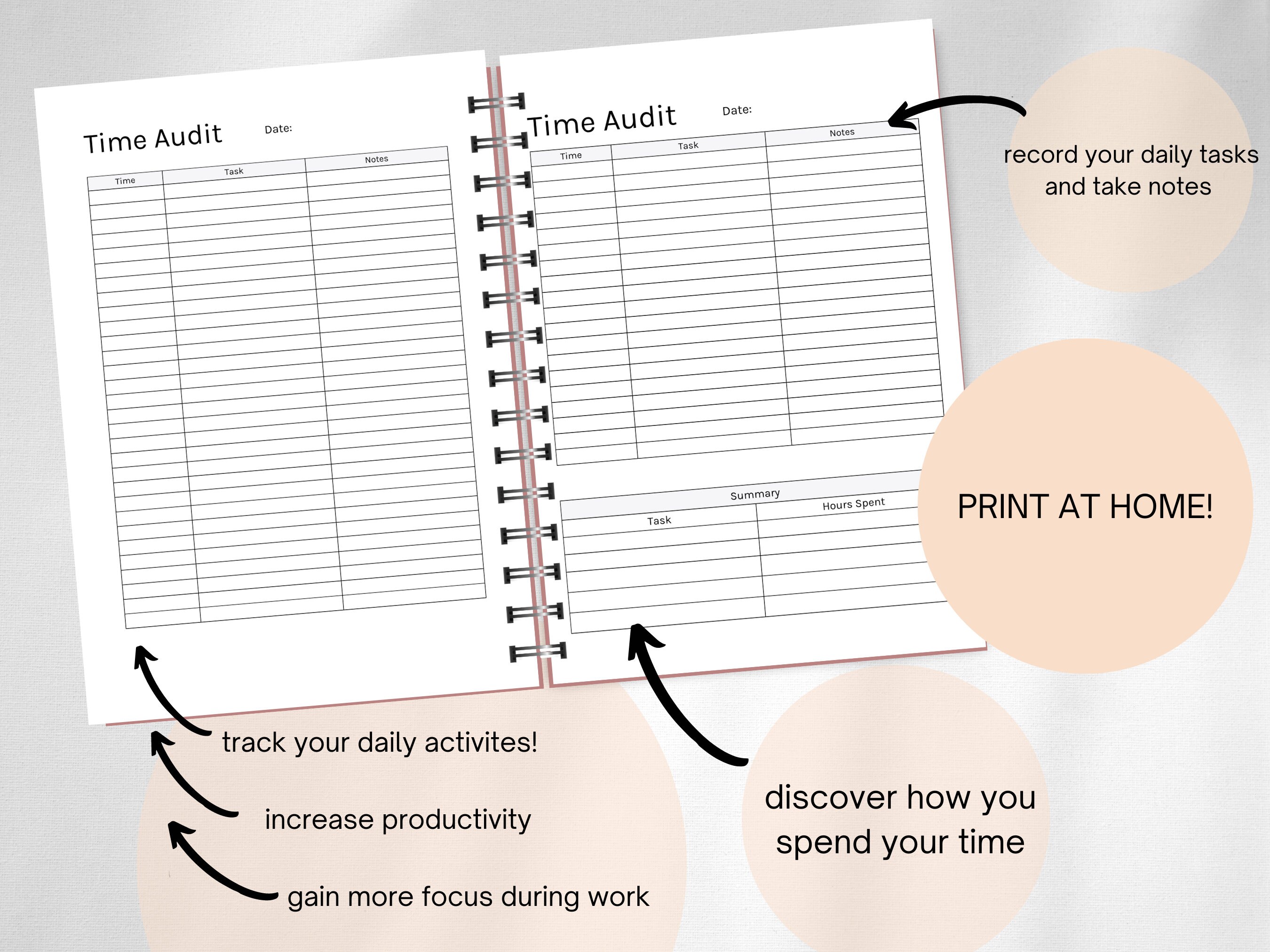 Time Tracker | Printable Time Tracker | Time Tracker Spreadsheet | Time ...