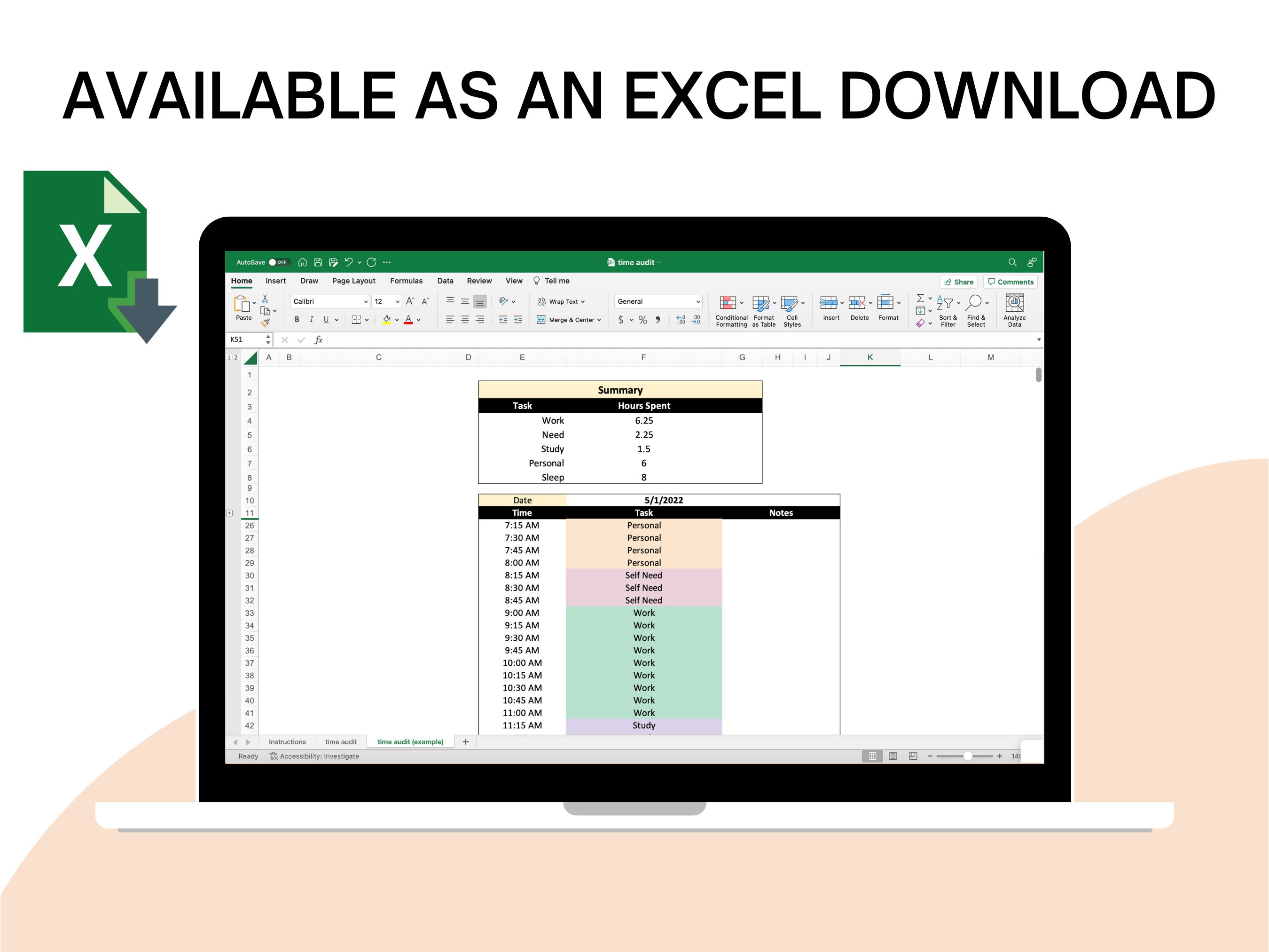 Time Tracker | Printable Time Tracker | Time Tracker Spreadsheet | Time ...