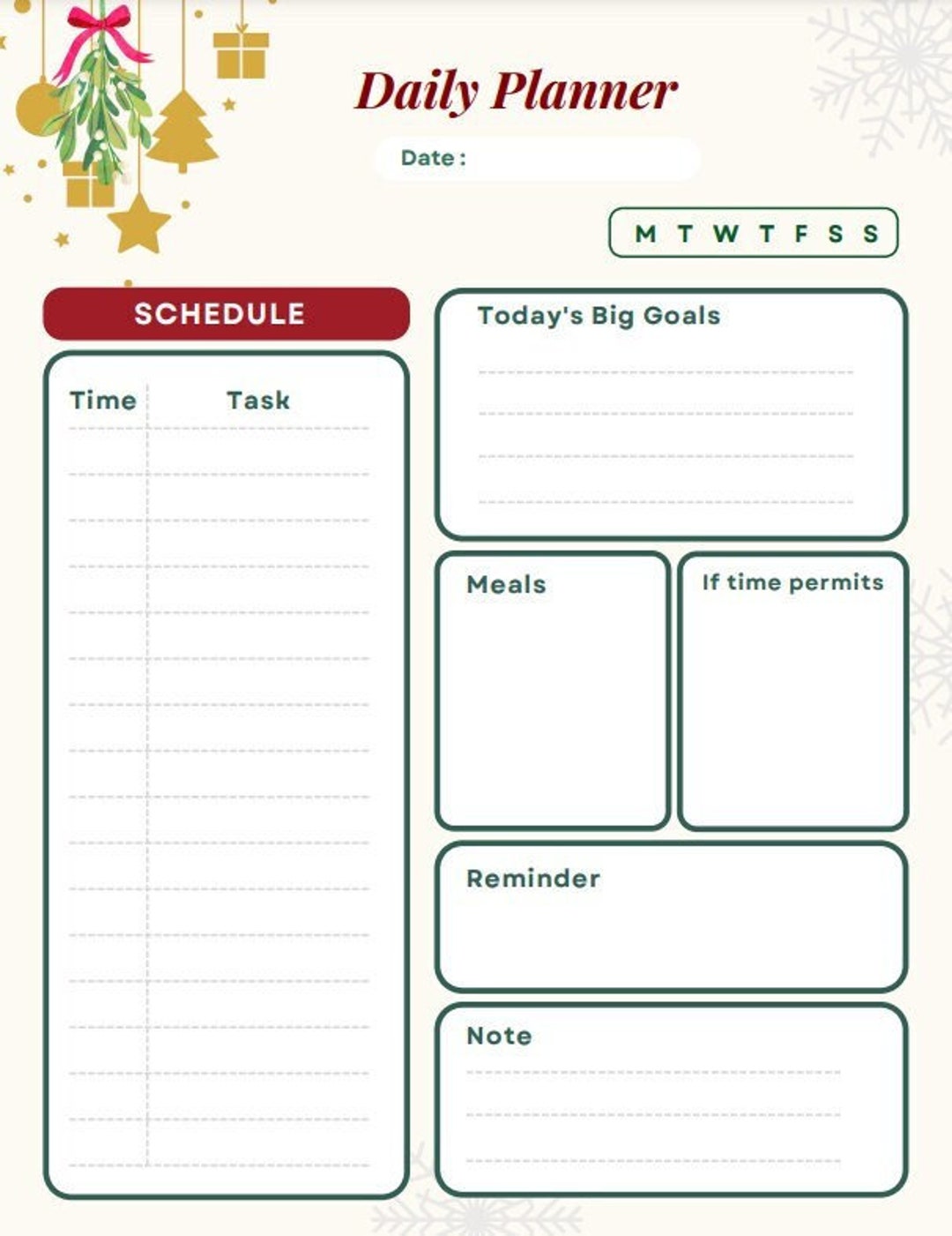 Daily Christmas Planner - Etsy