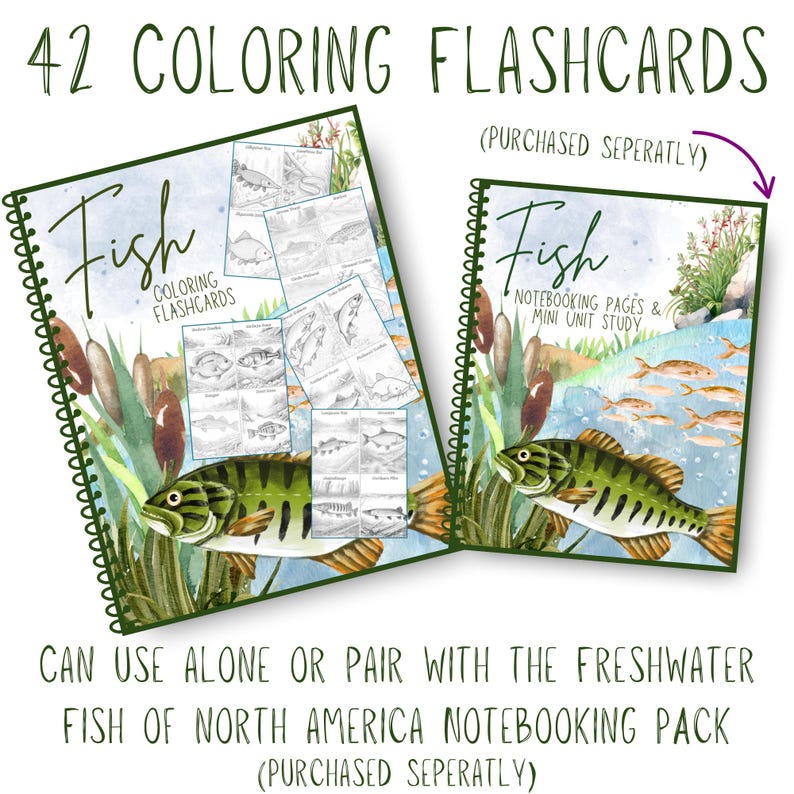 Freshwater Fish Flashcards for Coloring Hands on Homeschool Unit Study ...