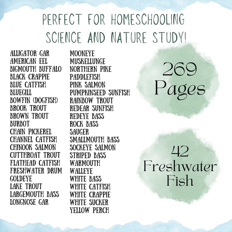 HUGE US Freshwater Fish Notebooking Pack 269 Pages Homeschool Nature ...
