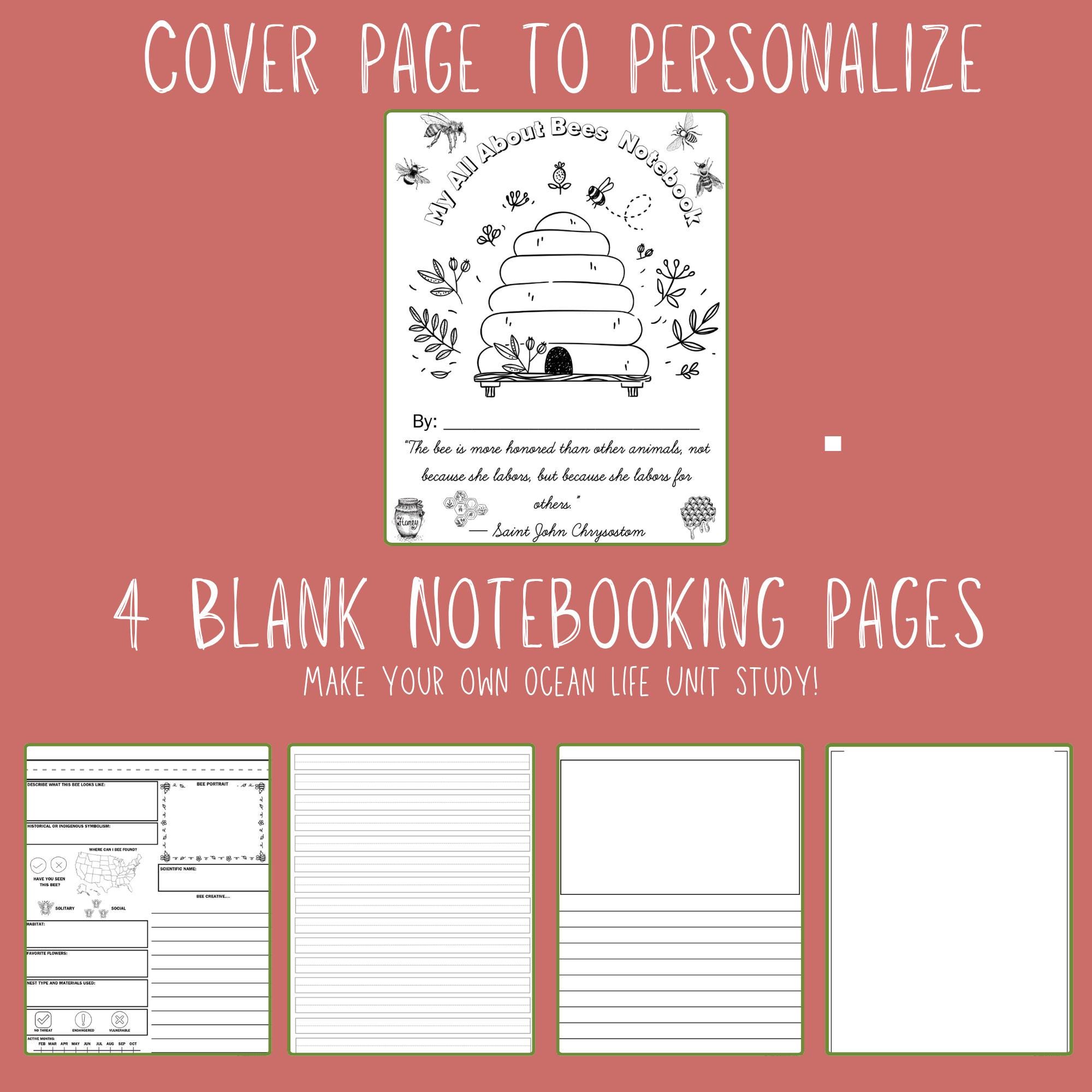 North American Bees Unit Study and Homeschool Notebooking Journal With ...